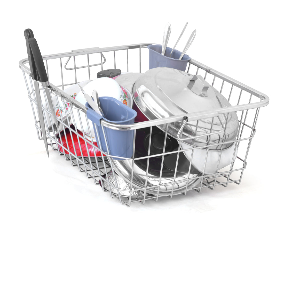 Stainless Steel Dish Drainer with 2 Spoon Holder – LiMETRO STEEL